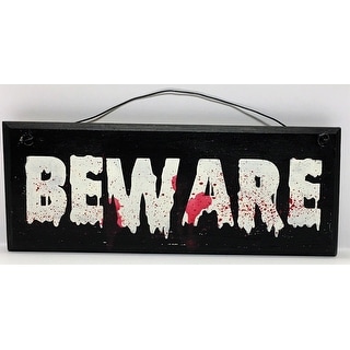 Beware Halloween Scary Fun Door Hanger Sign 9 Inches Hand Painted ...