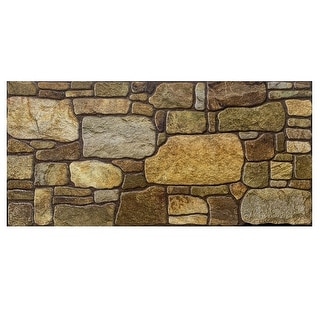 Dundee Deco Gold Brown Faux Stone 3D Wall Panels, Styrofoam Facing ...
