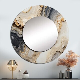 Designart "Grey And Orange Minimalism Stone Geode" stone geode Living ...