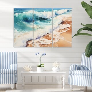 Designart "Beach Photo Oceanic Rhythms XIV" Nautical & Beach Canvas ...