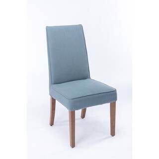 Fabric Upholstered Parsons Chair with Solid Wood Legs Dining Chairs Set ...