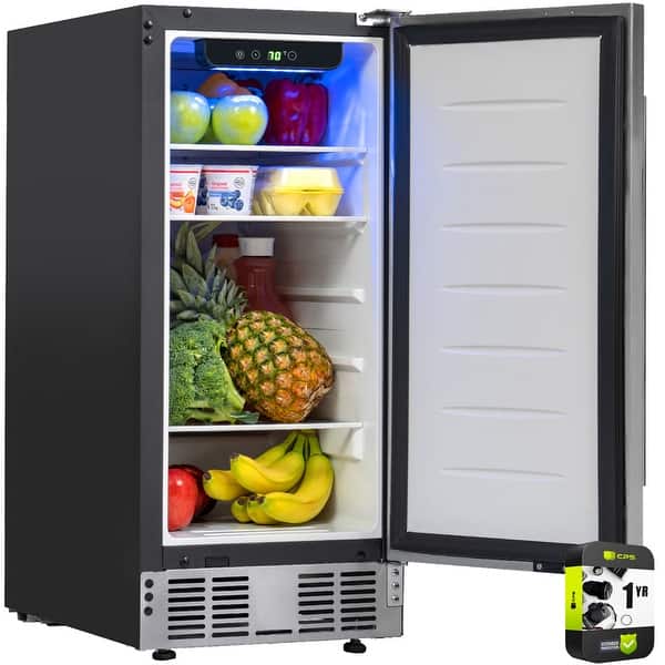 Deco Chef 15" Under Counter Mini Fridge (Steel) with Extended Warranty ...