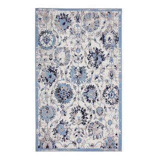 Furnish My Place Abstract Area Rug - Light Blue, Floral Rug - Bed Bath ...