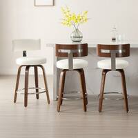 Swivel PU Leather Upholstered Bar Stools, Set of 3 - On Sale - Bed Bath ...