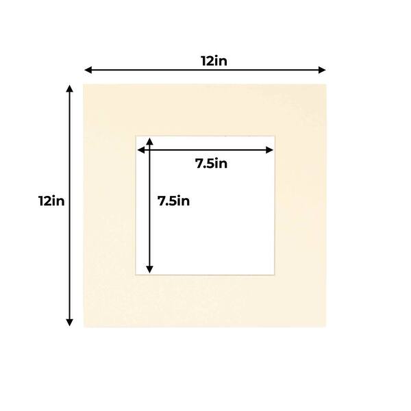 12x12 Mat for 8x8 Photo - Textured Cream Matboard for Frames Measuring ...