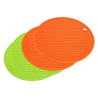 4pcs Silicone Table Trivet Mat Non-Slip Heat Resistant Pads - Green ...