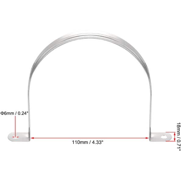 160mm(6.3") Rigid Pipe Strap 2 Holes Tube Straps 201 Stainless Steel ...