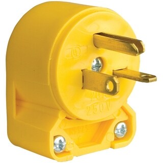 Cooper Wiring 4509AN-BOX Commercial Grade Vinyl Angled Plug, Yellow ...