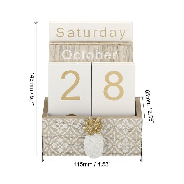 Vintage Wood Block Perpetual Calendar, Wooden Display Blocks Style 1 ...