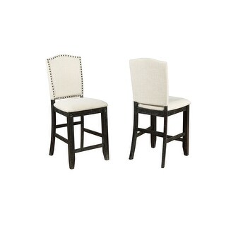 Best Quality Furniture Rustic Dark Oak Counter Height Dining Chairs ...