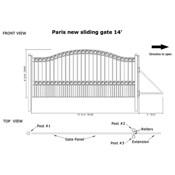 ALEKO Steel Single Sliding 14 ft Driveway Gate Paris Style with Gate Opener - Bed Bath & Beyond ...