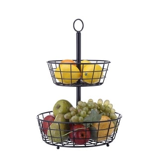SunnyPoint Tabletop 2-Tier Countertop Fruit Basket Stand - Bed Bath ...