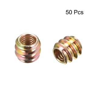 Furniture Threaded Insert Nut Carbon Steel M6 Inter Thread 10mm 50pcs ...