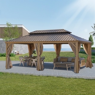 Outdoor Permanent Hardtop Gazebo Canopy for Patio, Garden, Backyard ...