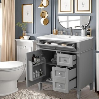 Bathroom Vanity With Sink 30''Bathroom Storage Cabinet with 3 Drawers ...