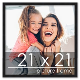 21x21 Frame Black Wood Picture Square Frame - Picture Frame Includes ...