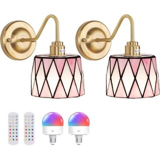Set of 2 hallway light pink wall light glass kitchen light - Bed Bath ...