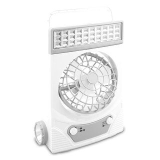 Technical Pro Portable Rechargeable Camping and Desk Fan w/ Solar Panel ...