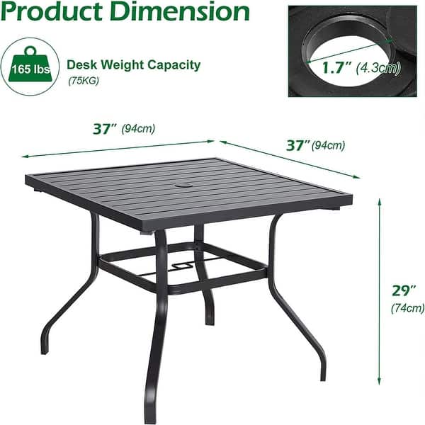 AECOJOY Metal Patio Dining Table ,Weather-Resistant Table - Bed Bath ...