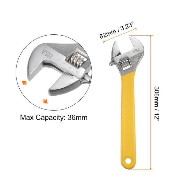 Adjustable Wrench 12 inch Wide Jaw Wrench Adjustable Spanner with ...