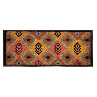 Natural and Recycled Rubber Boot Tray with Gray and Ivory Coir Insert ...