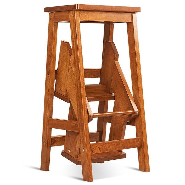 3 In 1 Folding Ladder Stool 3 Tier Step Bench Multifunction Shelf - Bed ...