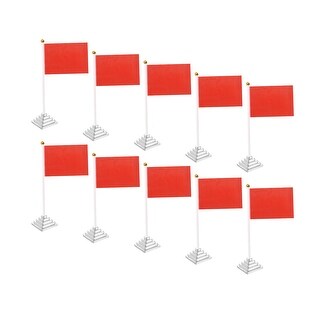 Flag Stands Table Flag Base Flagpole Silver Tone Square with Red Flag ...