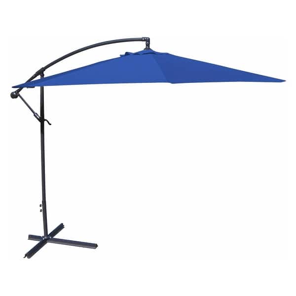 10-Ft Offset Cantilever Patio Umbrella with Royal Blue Canopy Shade ...
