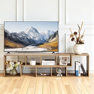 2-Piece Cube TV Stand, Adjustable L-Shaped Entertainment Center with ...