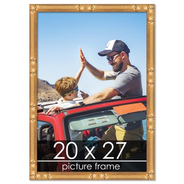 20x27 Frame Gold Bamboo Solid Wood Picture or Puzzle Frame with UV ...