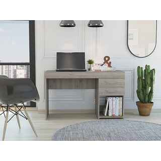 Home Office Computer Desk, Writing Desk with 2-Drawers 1-Lower Shelf ...