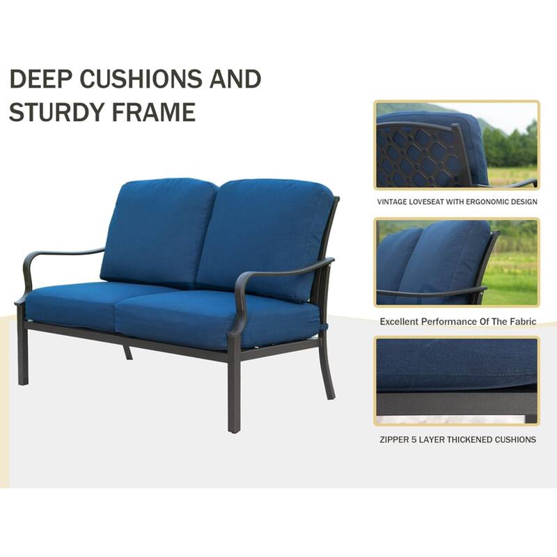 Patio Conversation Set, Dining Table and Chairs Dining Set with ...