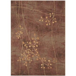 HomeRoots 5' X 8' Brown Floral Power Loom Area Rug - 3'6" - Bed Bath ...