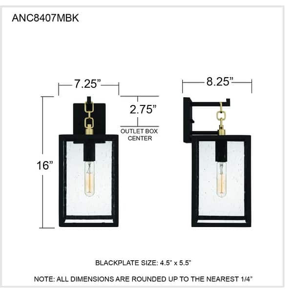 Anchorage 1-Light Matte Black Outdoor Wall Lantern - Bed Bath & Beyond - 37146972