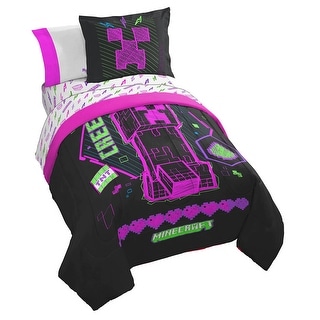Minecraft Cyber Neon Twin Bed Set - Bed Bath & Beyond - 40689360