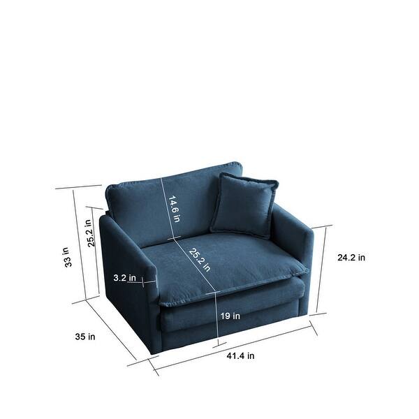L-Shaped Sectional Sofa Chenille Upholstered Two-Seater Sofa with ...