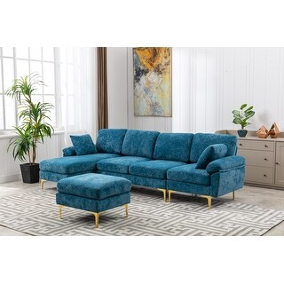 114.42" Convertible 3-Seater Sofa with Chaise - Segmented Design ...