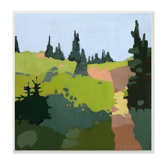 Stupell Tree Lined Path Abstract Meadow Landscape Wood Wall Art, 12 x ...