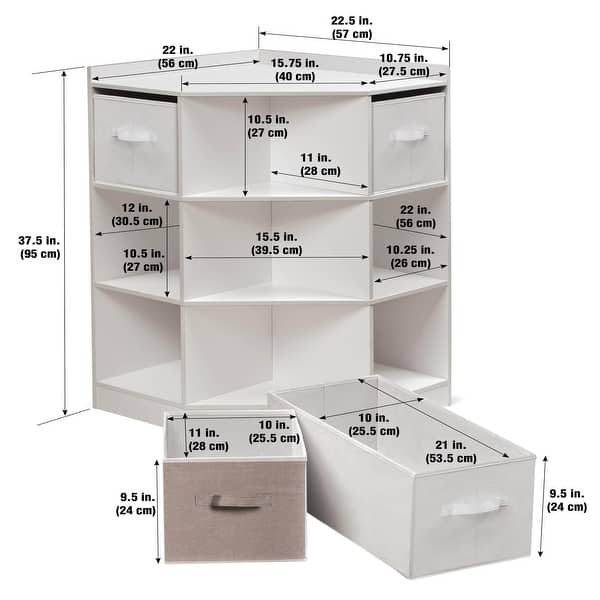 Badger Basket Corner Cubby Storage with Reversible Baskets - Bed Bath ...