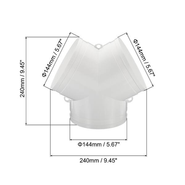 6 Inch 3 Way Duct Splitter Y Connector Air Vent Duct Connector - White ...