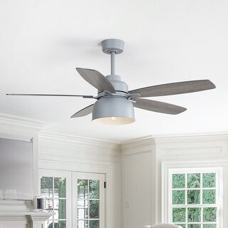 52-Inch Premium Cement Gray Ceiling Fan With Light,E26 Bulb Included ...