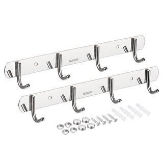 Coat Hook Rack, 304 Stainless Steel Wall Mounted Wall Hangers 2Pcs ...