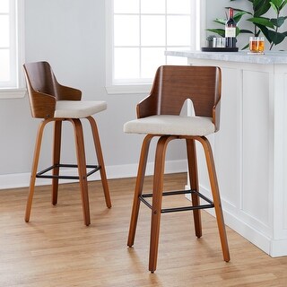 Carson Carrington Cranagh 30" Fixed-Height Bar Stool with Bent Wood ...