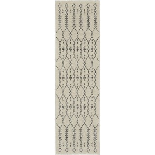 2' x 8' Ivory and Gray Geometric Runner Rug - 3'6" - Bed Bath & Beyond ...