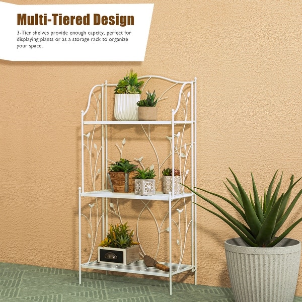 decorative metal garden shelves