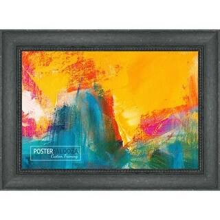 20x12 Distressed/Aged Black Complete Wood Picture Frame with UV Acrylic ...