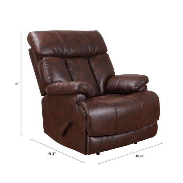 Davin Leather Gel Manual Recliner Brown with Extendable Footrest - Bed ...