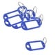 10Pcs Metal Ring Blue Plastic Oval Key Fobs ID Label Name Tag Keyring ...