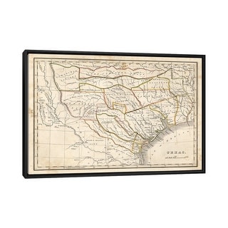 iCanvas "Texas Historical Map" by Dan Sproul Framed Canvas Print - Bed ...