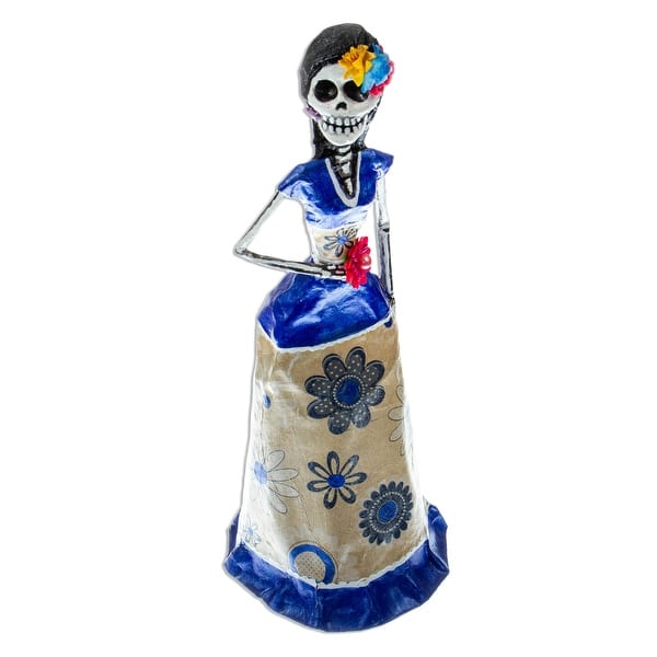 Novica Handmade Catrina With Flower Papier Mache Sculpture - Bed Bath ...